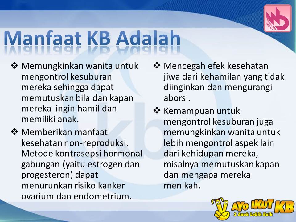 LEMBAR BALIK KELUARGA BERENCANA (KB)