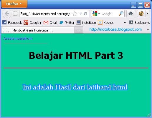 Membuat Garis Horisontal pada HTML | NoteBase