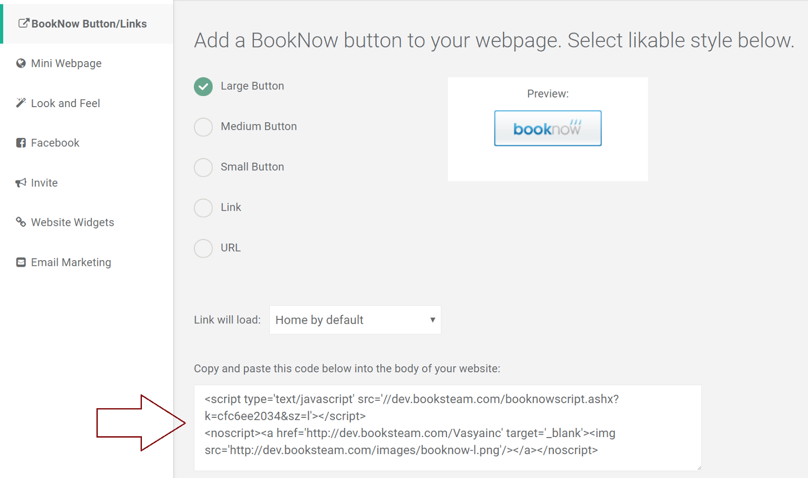How to add BookNow button to GoDaddy website - BookSteam Blog