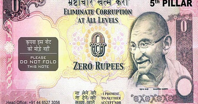 करप्शन के खिलाफ ZERO Rupee Note - improving knowledge