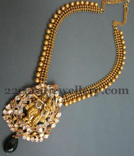 Radha Krishna Gold Long Set - Jewellery Designs