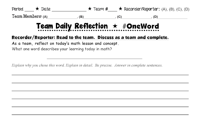 Rockstar Math Teacher ★: My New Idea: Collaborative Team Daily Reflections