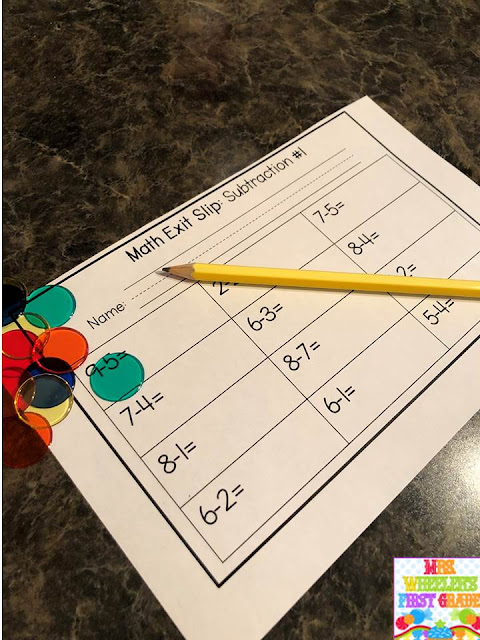 Mrs. Wheeler's First Grade Tidbits: Math Exit Slips