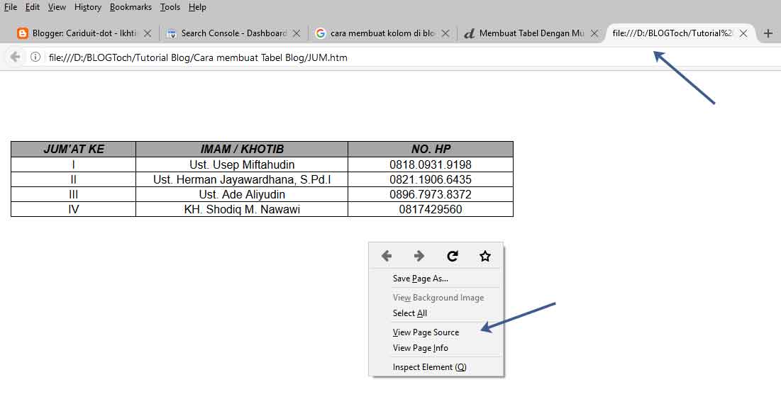Cara Simpel Membuat Tabel Pada Artikel (Postingan) Blog - Cariduit-dot