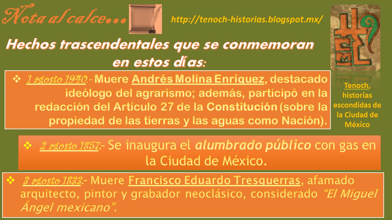 Tenoch, historias escondidas de la Ciudad de México: Nota al calce...1 ...