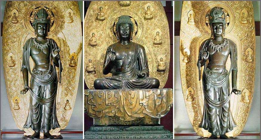 Yakushi Triad Yakushi Nyorai (Bhaisajya Buddha). The Medicine Buddha,