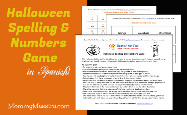 Mommy Maestra: Free Download: Halloween Spelling & Numbers Game