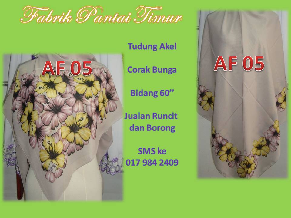 Fabrik Pantai Timur: T. Akel Corak Bunga Bidang 60''