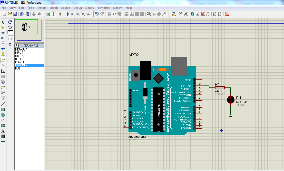 Berbagi Bersama: Simulasi Blink LED Arduino Dengan Proteus