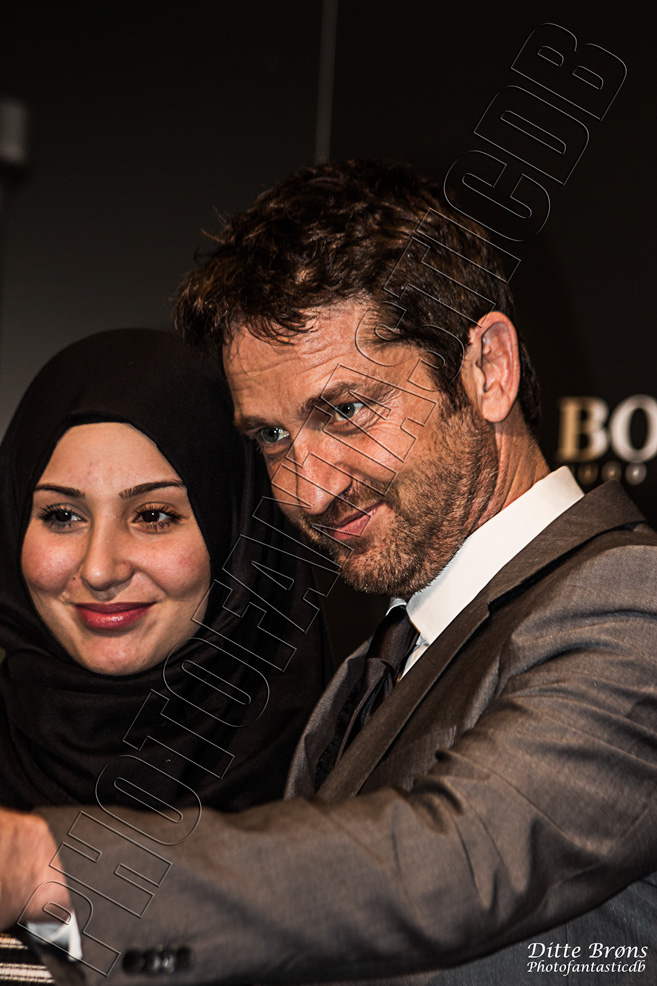 Hugo Boss front man Gerard Butler in Copenhagen, Denmark