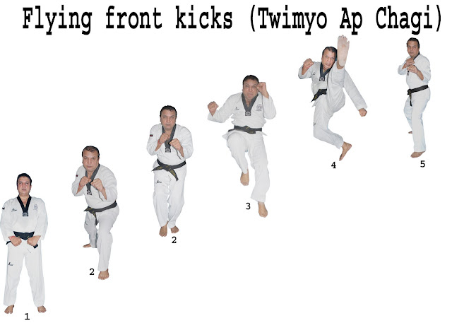 Jumping Front Kick ou Eedan Ap Chagi - Aprenda taekwondo