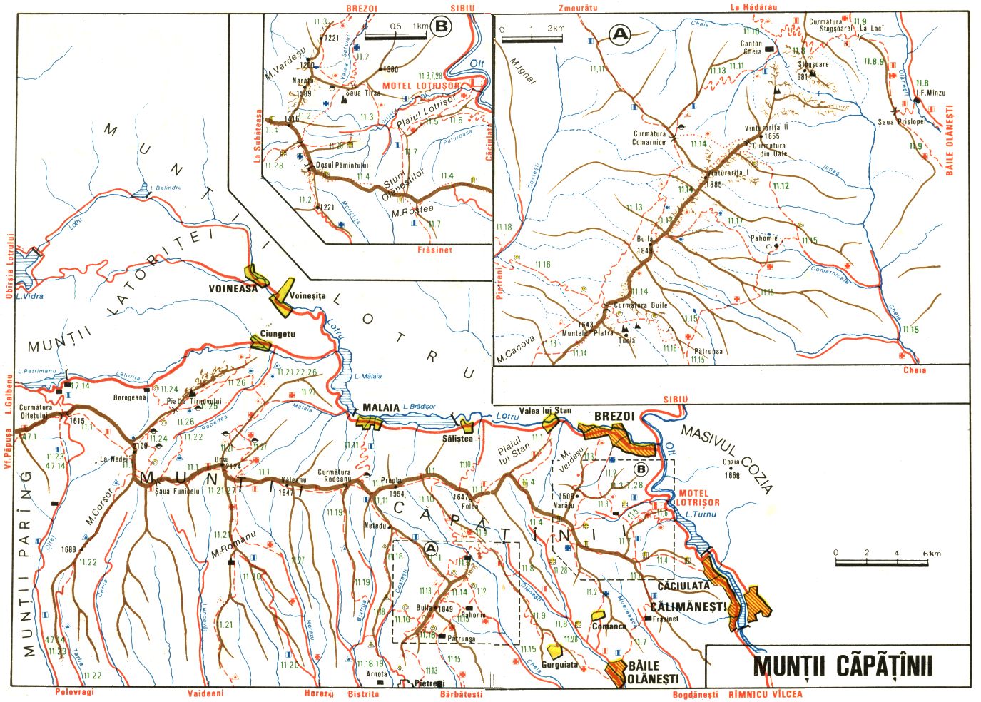 Romania Live: Muntii Bucegi Fagaras Parang Harta turistica Carpatii ...