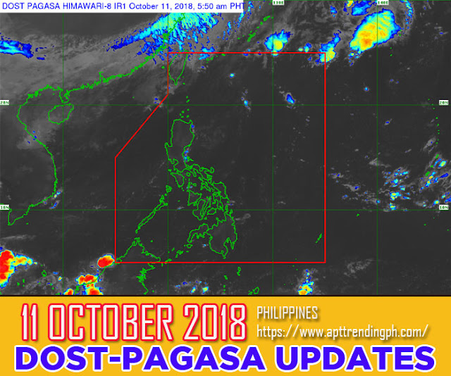 DOST-PAGASA Weather Update as of 4:00 AM 11 October 2018. - PH Trending