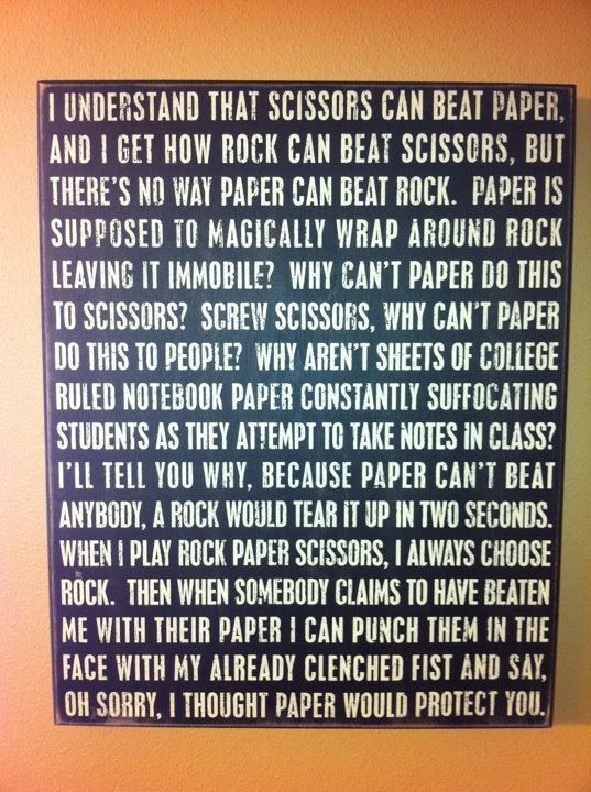 Two Plus Five Equals Love: Rock Does NOT Beat Paper