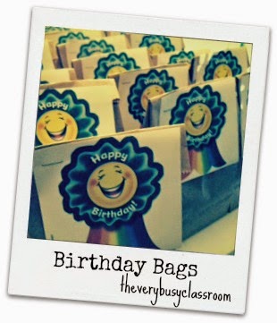 The Very Busy Classroom: Student Birthday Bags