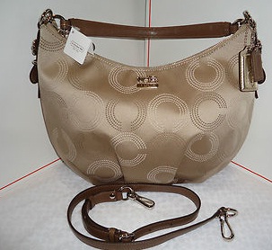 COACH MADISON DOTTED KHAKI HOBO 15929 - Azurebagz