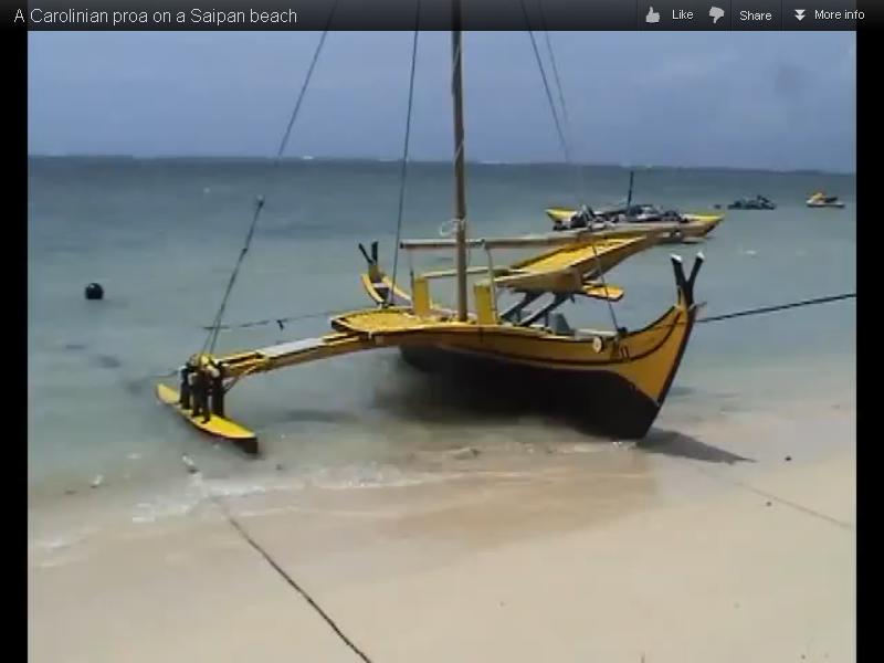 Proa Sailing: A Carolinian proa on a Saipan beach