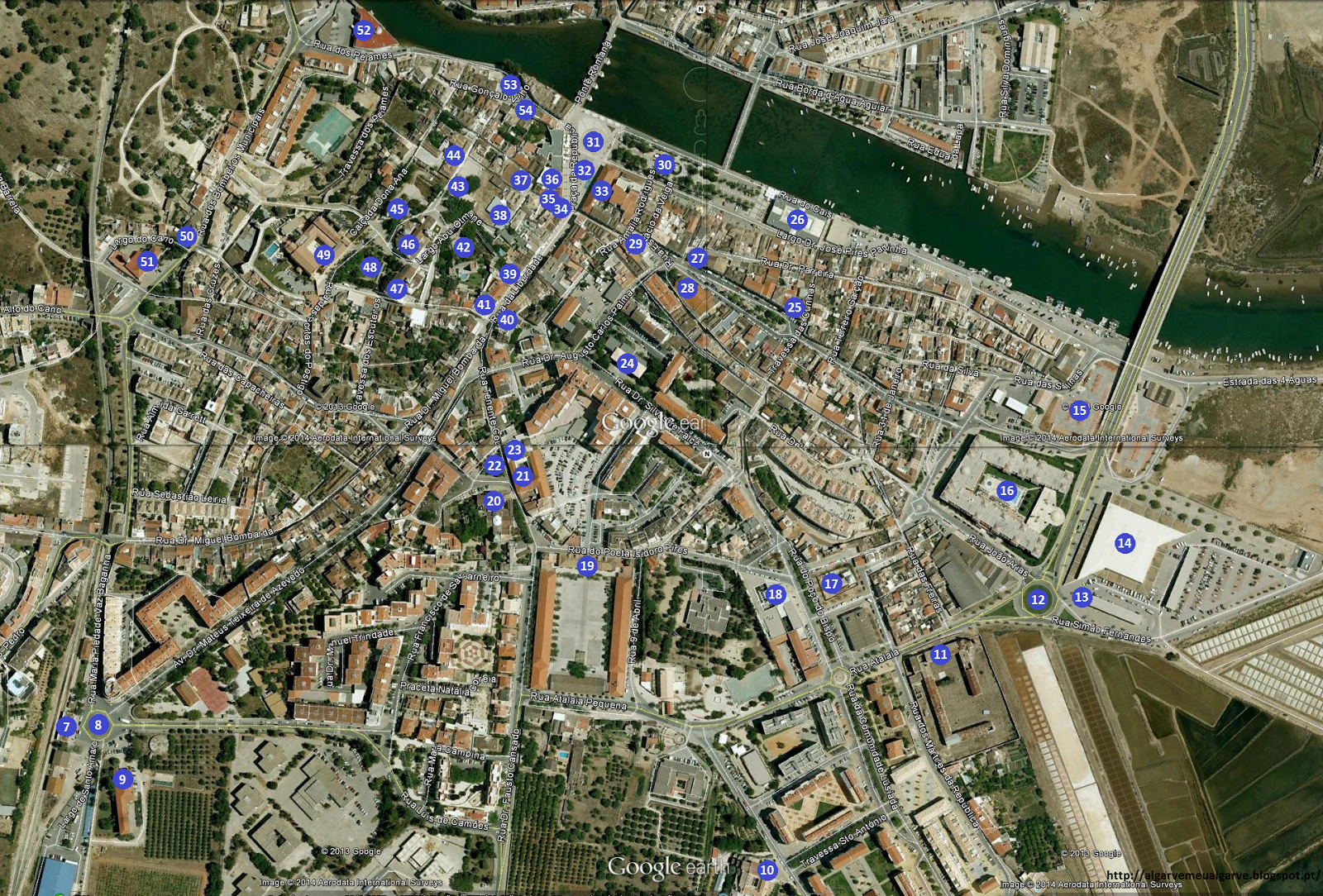 Algarve: Tavira - Mapa e Pontos de Interesse