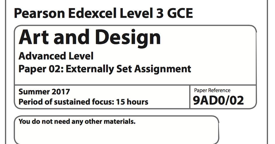 A Level Graphics Year 2: Component 2 - Exam Paper