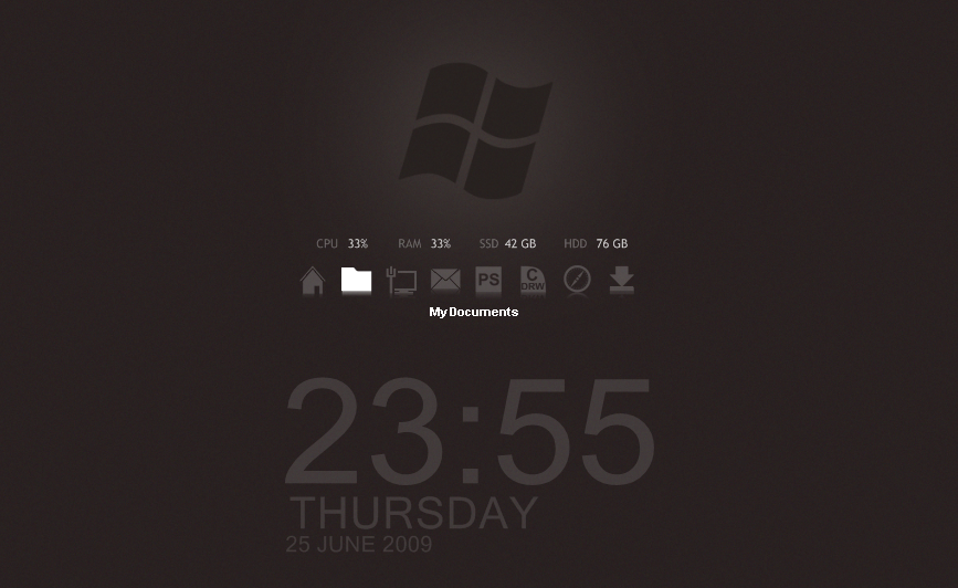 Dark Simplistic Flat Rainmeter Theme Rainmeter Skins