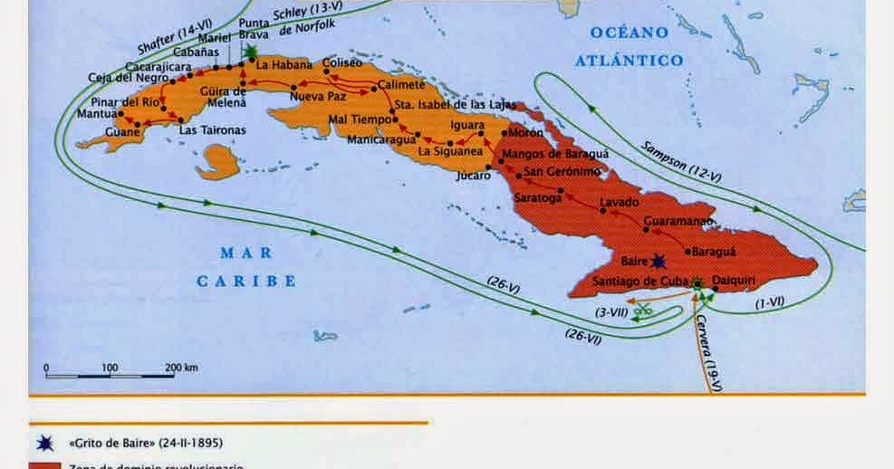 Hispania: BLOQUE 7. MAPA: LA GUERRA DE CUBA (1895-1898)
