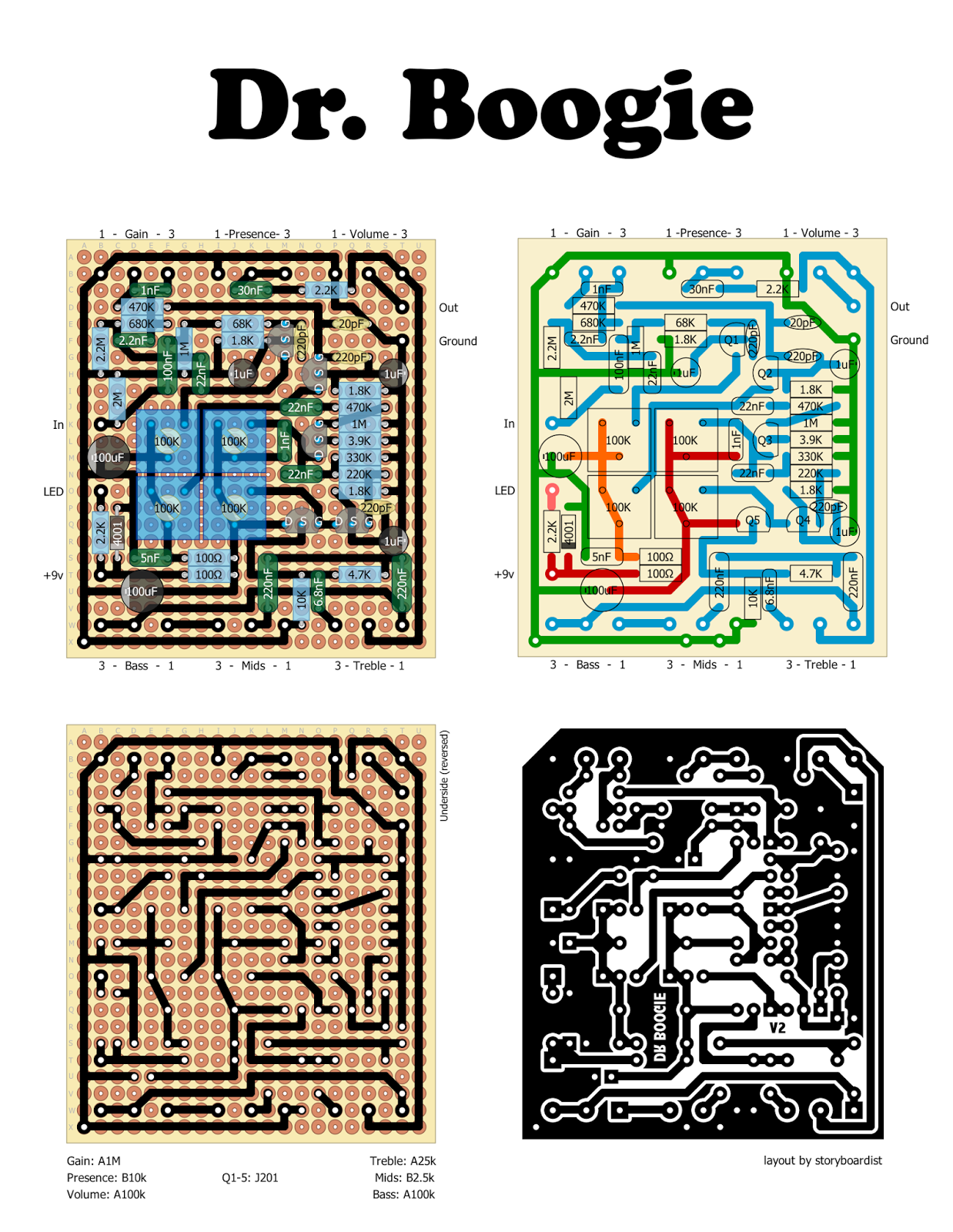 Perf and PCB Effects Layouts: Dr. Boogie Distortion