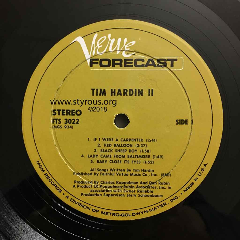 The Styrous® Viewfinder: 20,000 vinyl LPs 162: Tim Hardin ~ Two