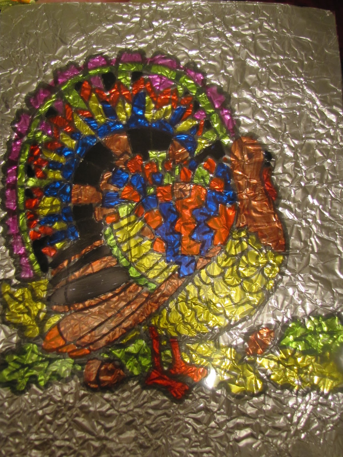 Life is Great in a 31 by 8: Thanksgiving Craft: Faux Stained Glass ...