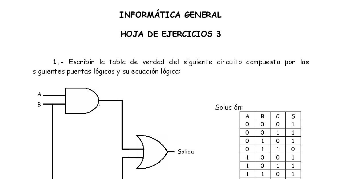 Electronica Digital: Ejercicios de Compuertas Logicas Electronica Digital: Ejercicios de Compuertas Logicas