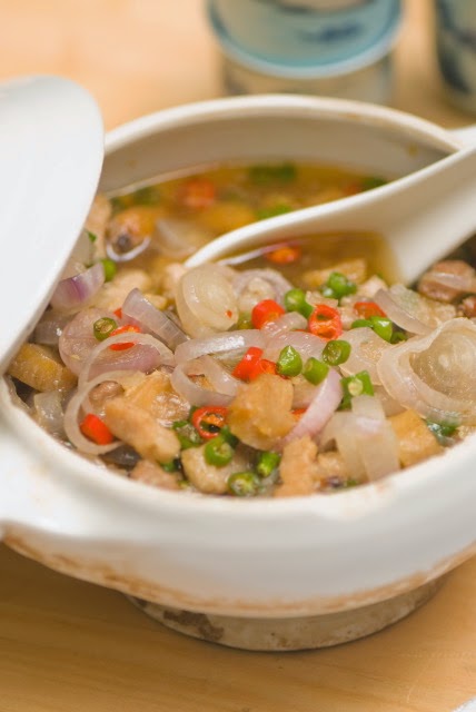 Steamed salty fish with pork recipe