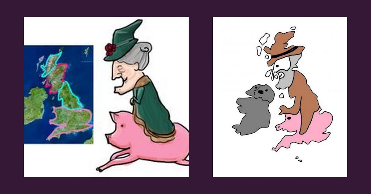 In English, pleaseee...: A man riding a pig.