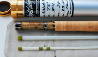 Handcrafted graphite and fiberglass fly rods: Kabuto white