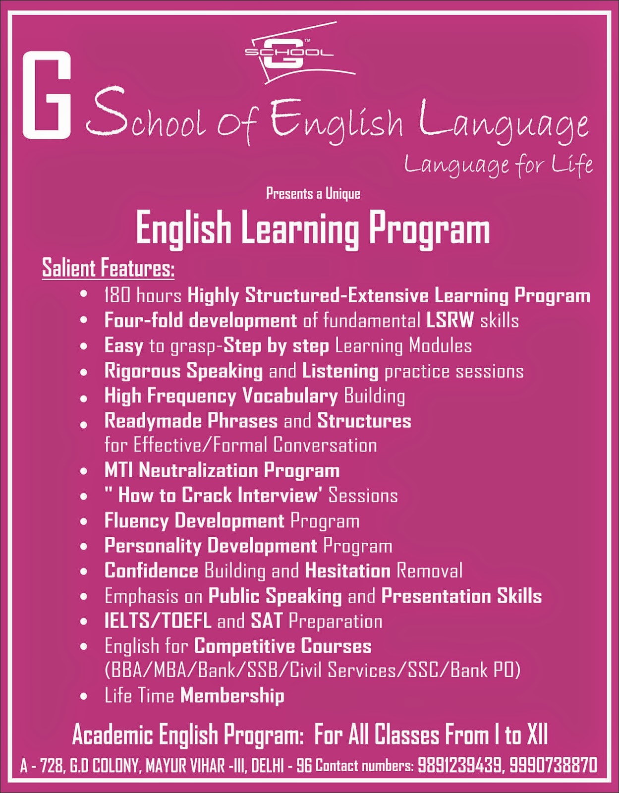 G School of English Language: June 2014