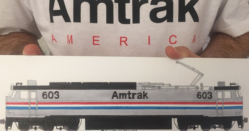 Andy Fletcher Blog-: Drawing of the Day April 17 2016 Amtrak E60 #603 ...