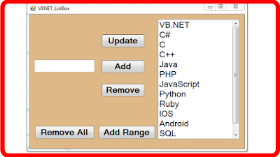 VB.Net - Using ListBox Control - C#, JAVA,PHP, Programming ,Source Code