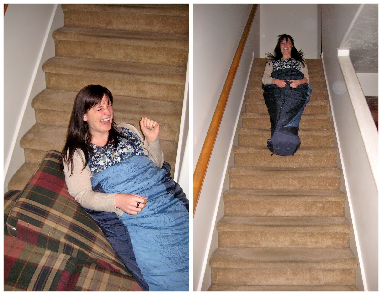 Life of Tracy: Sliding Down the Stairs