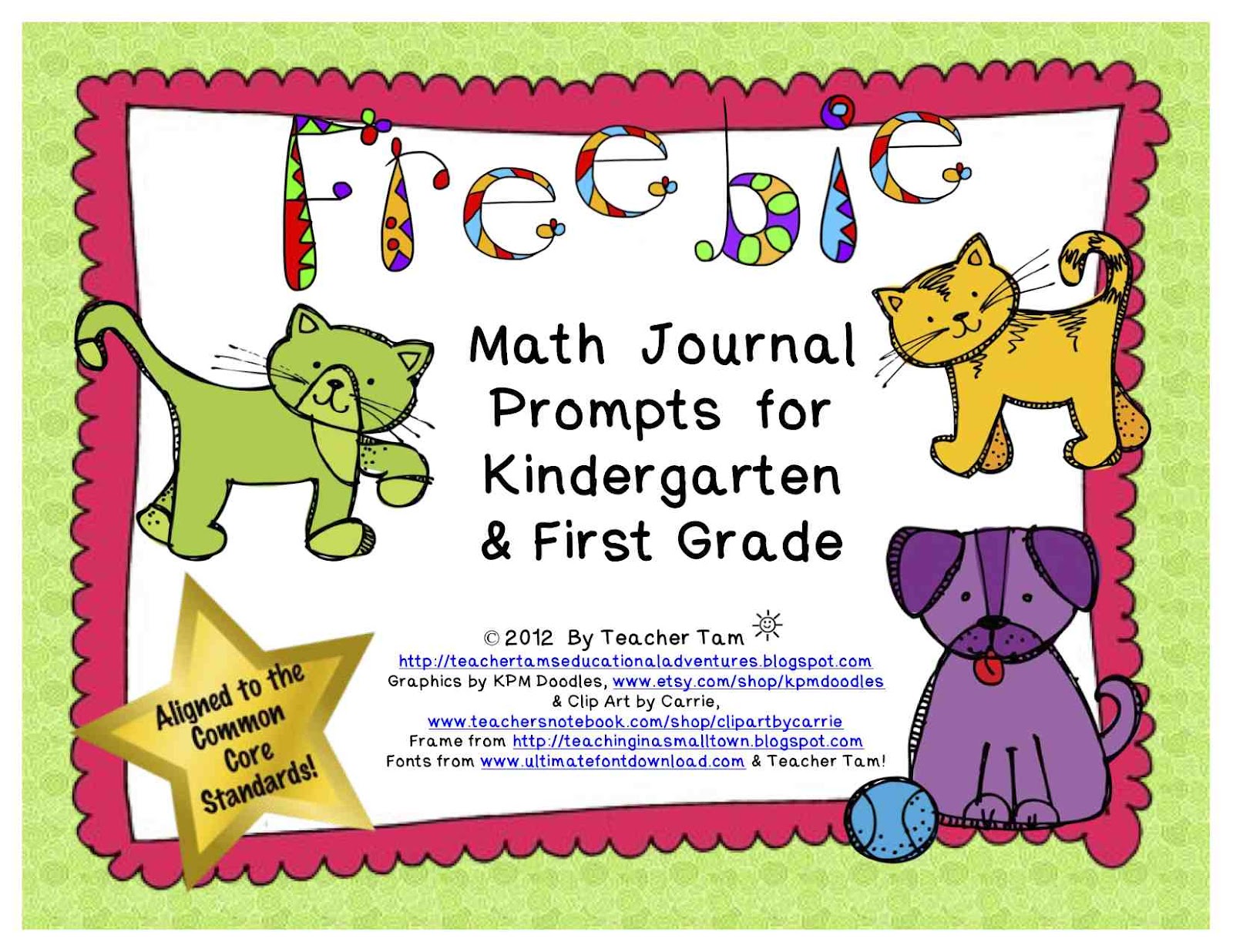 Teacher Tam's Educational Adventures: Math Journal FREEBIE for ...