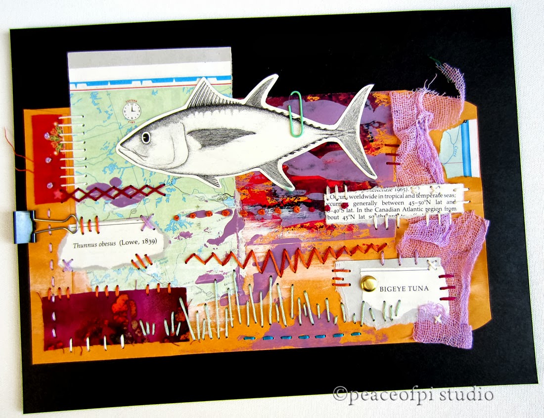 peaceofpi studio: Mixed Media Fish Collage