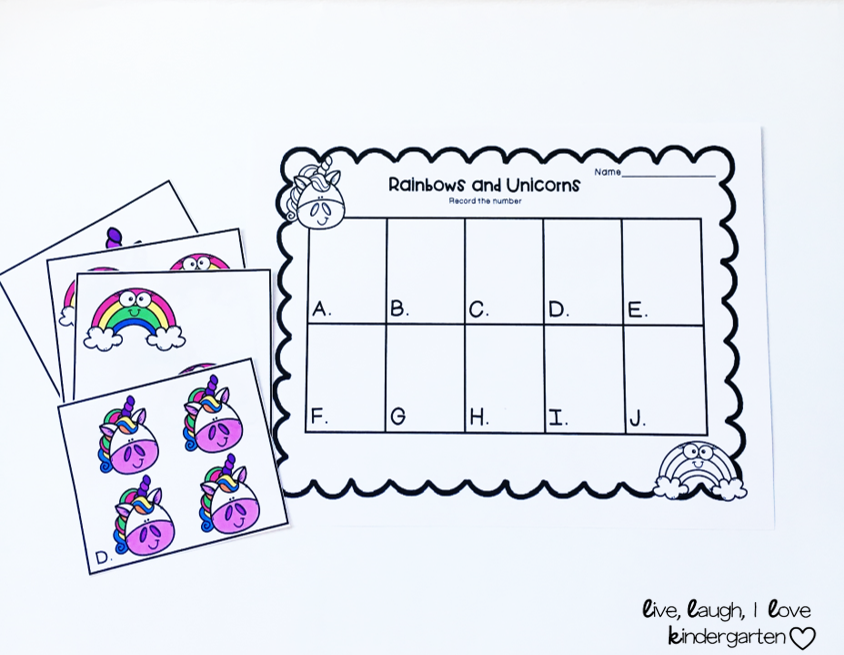 Students pick a card, count, and record the numbers. This center ...