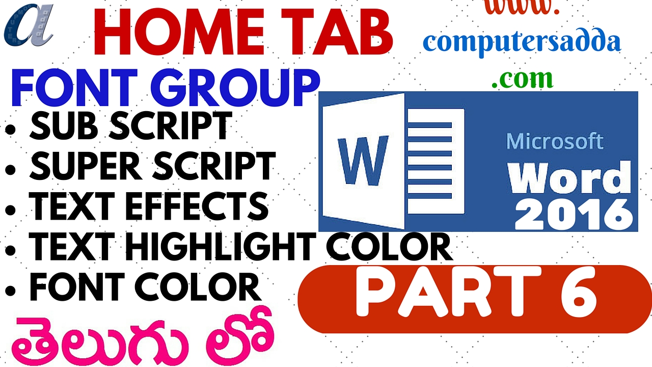Ms-Word (Font Group Commands-2) - Computersadda