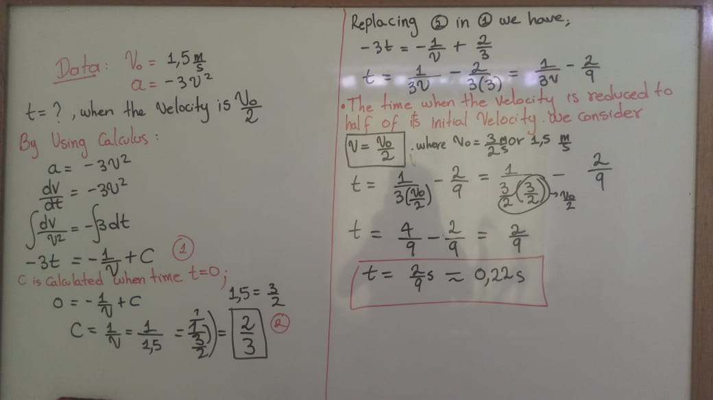 The acceleration of a marble in a certain fluid is proportional to the ...