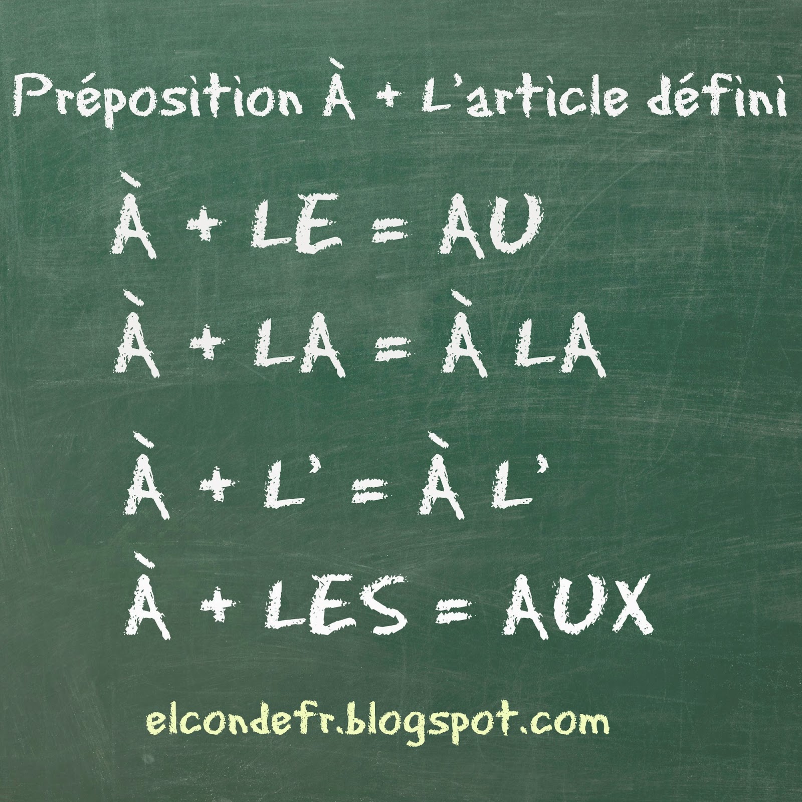 El Conde. fr: Les articles contractés avec la préposition à