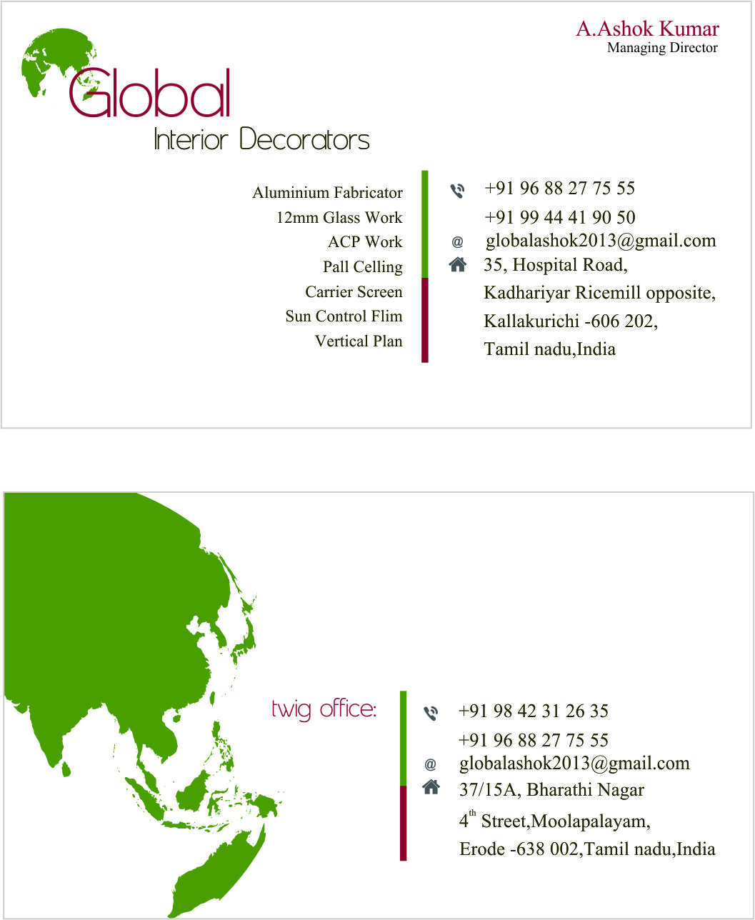 ThinkCreative: Visting card design with MAT finish