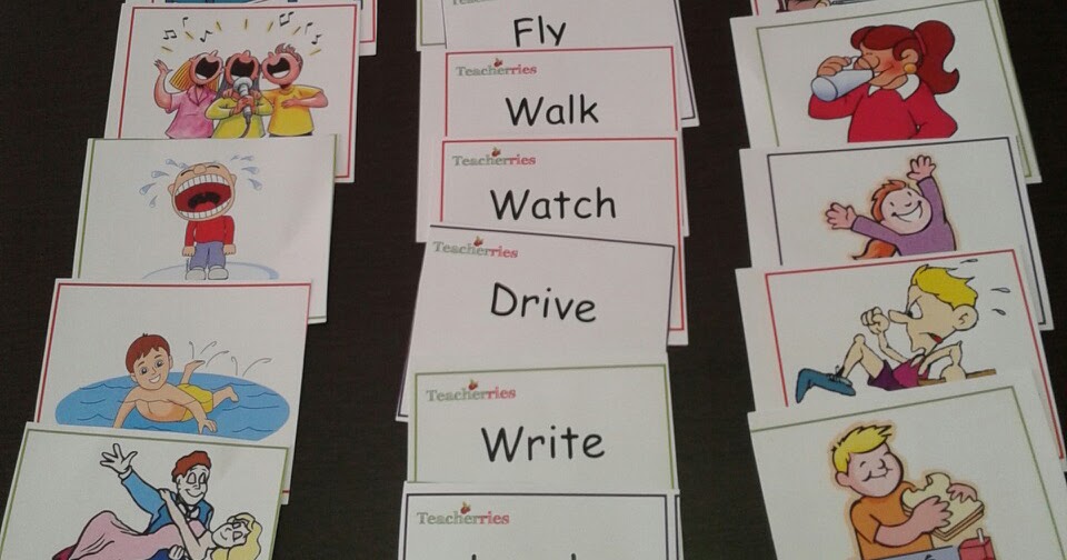 Teacherries: Printable Action Verb Flashcards!!!