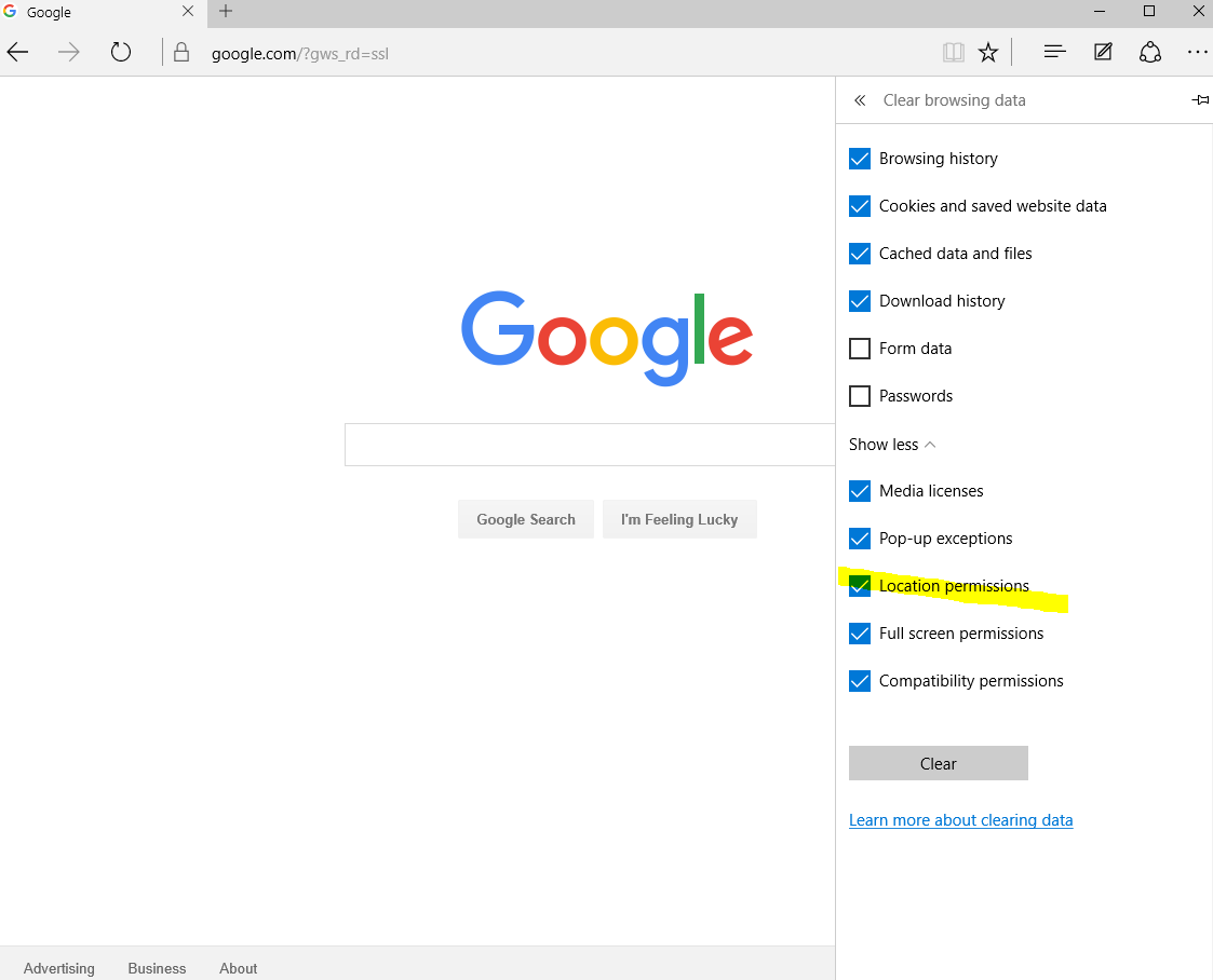 Clear Location Settings Cross-Browser ~ Crystal Tenn