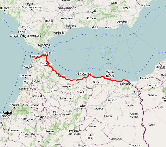 Route Nationale Numéro 16 (RN16 ou N16) - Maroc Maps
