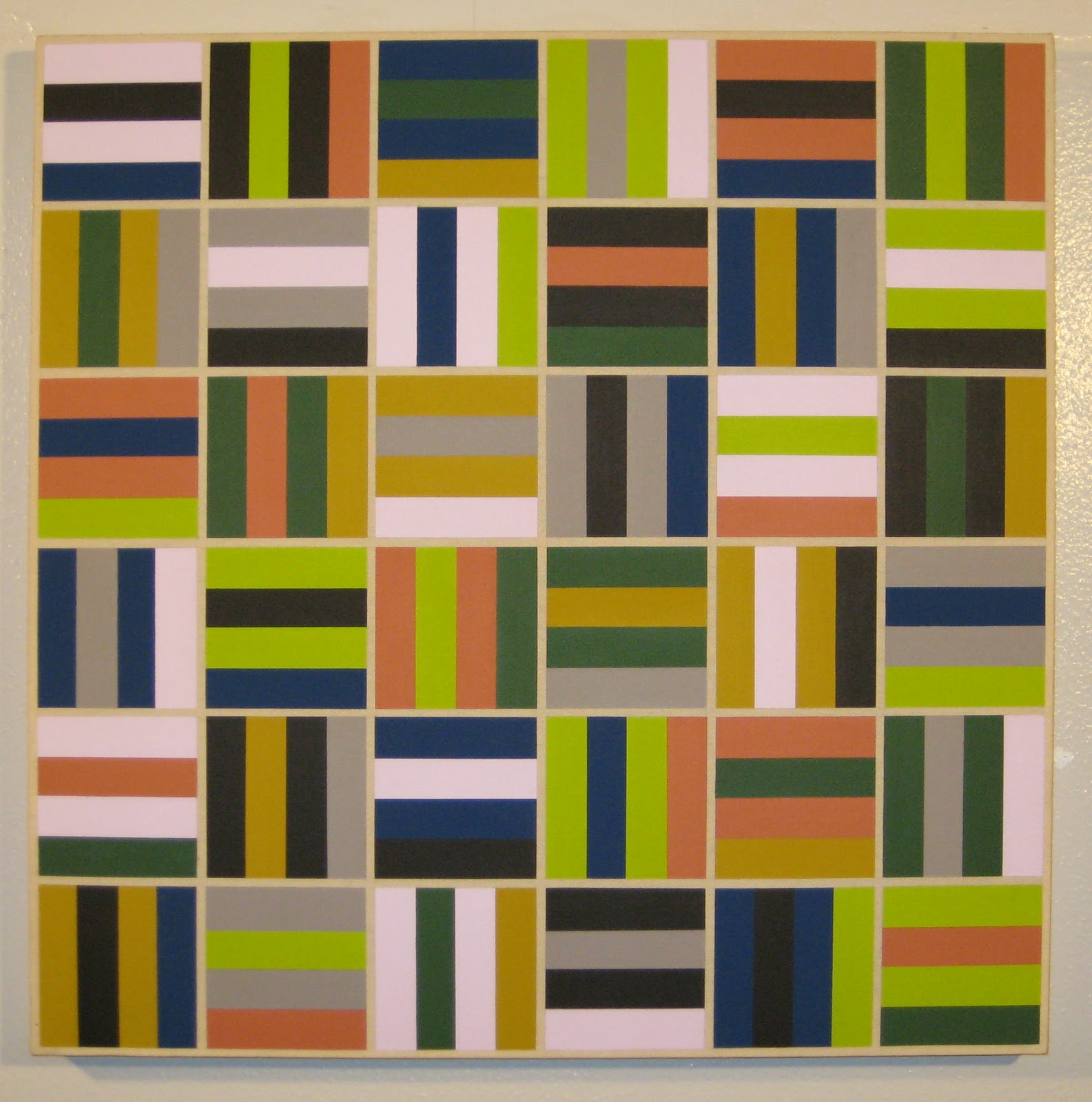 Lane Banks geometric art: grid paintings