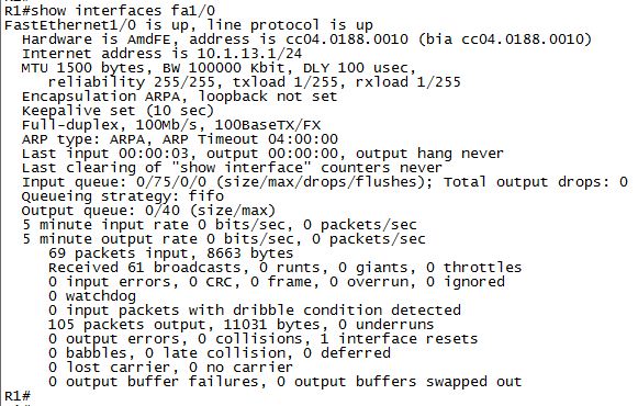 NETWORKING DIARY: show interfaces fastethernet 1/0
