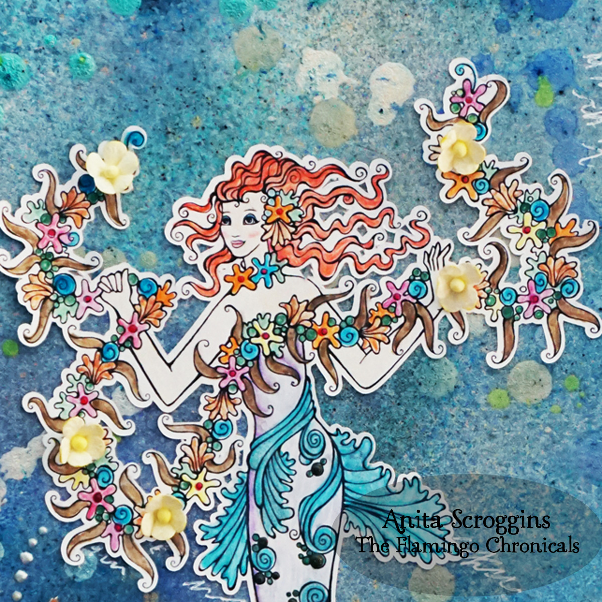 Mermaid Mixed Media Art | The Flamingo Chronicals: Mermaid Mixed Media Art