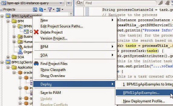 Ipaas Oracle Cloud 346 Getting The Bpm 11g Api Examples Running On